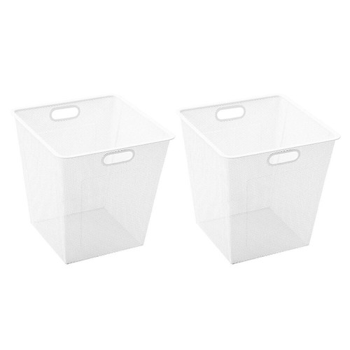 2x Boxsweden 33cm Metal Mesh Storage Basket Home/Work/Wardrobe/Kitchen ...