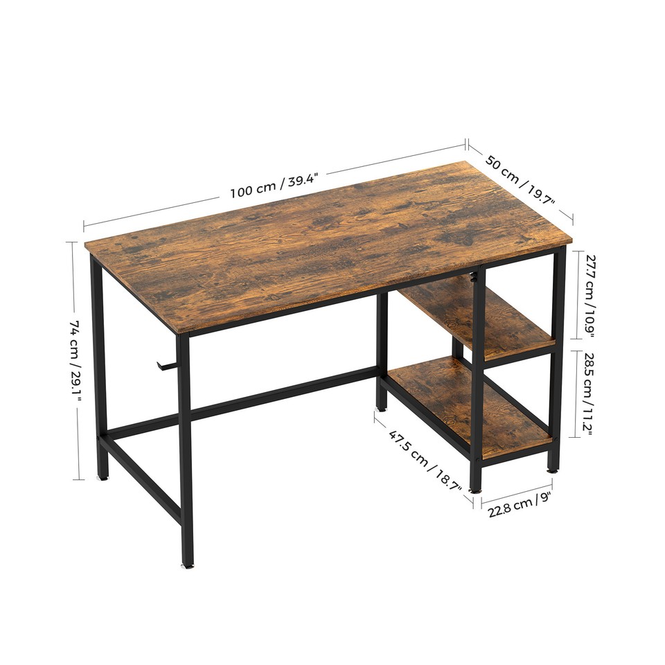 Work desk Workstation Pc Storage Writing Study Computer 2-tier Home ...