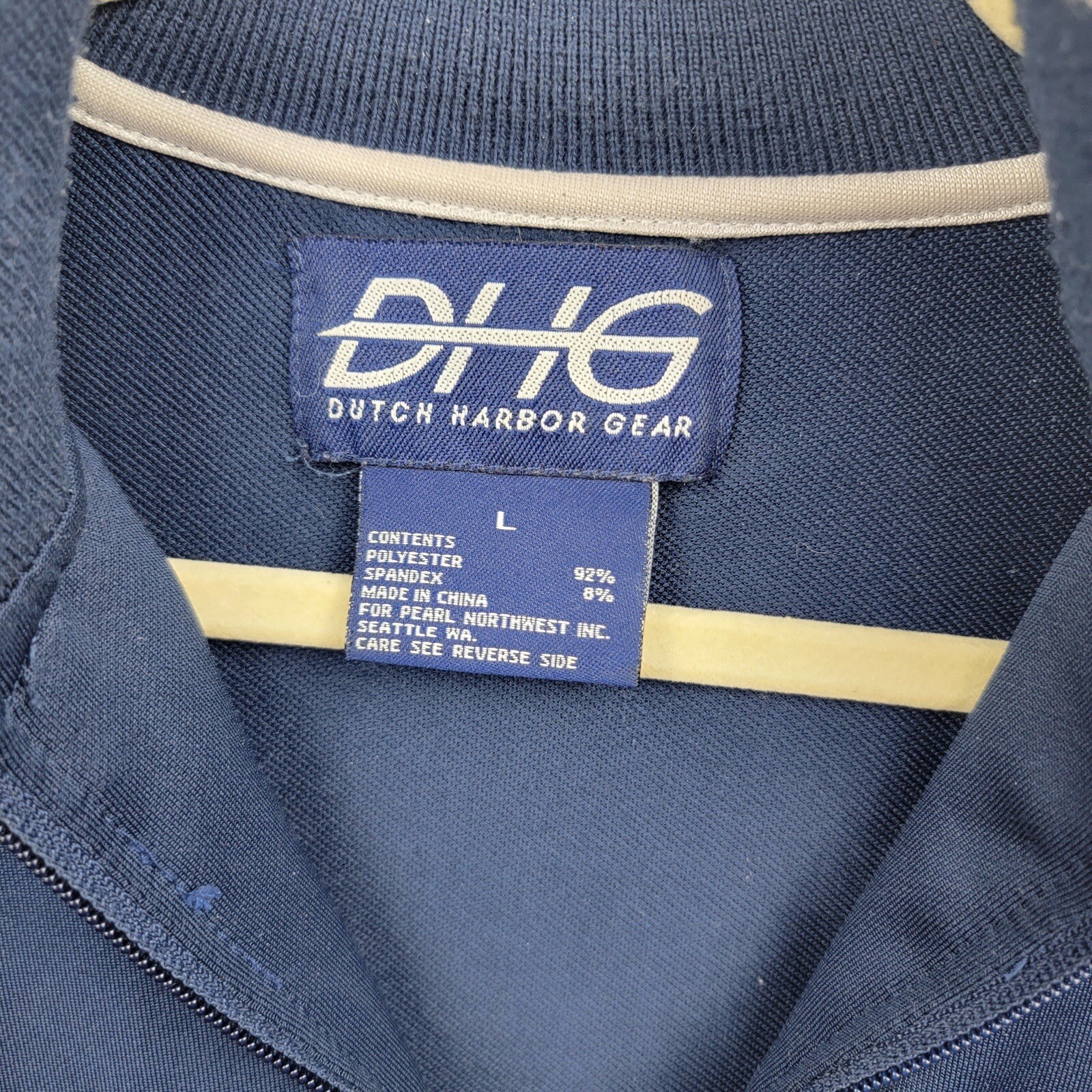 DUTCH HARBOR GEAR Wicking 1/4 Quarter Zip Pullover Shirt SZ L Navy Mens ...