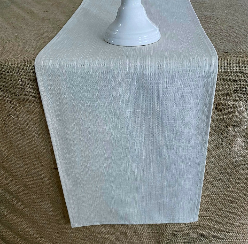 Ivory Table Runner Solid Ivory Linen Runner Table Centerpiece Natural ...