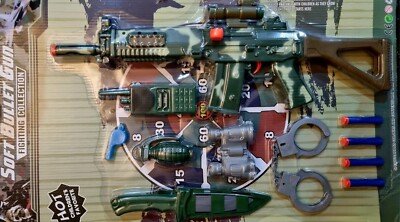 Kids Toy Army Military Fancy Dress Pretend Play Set Friction M4 Rifle ...