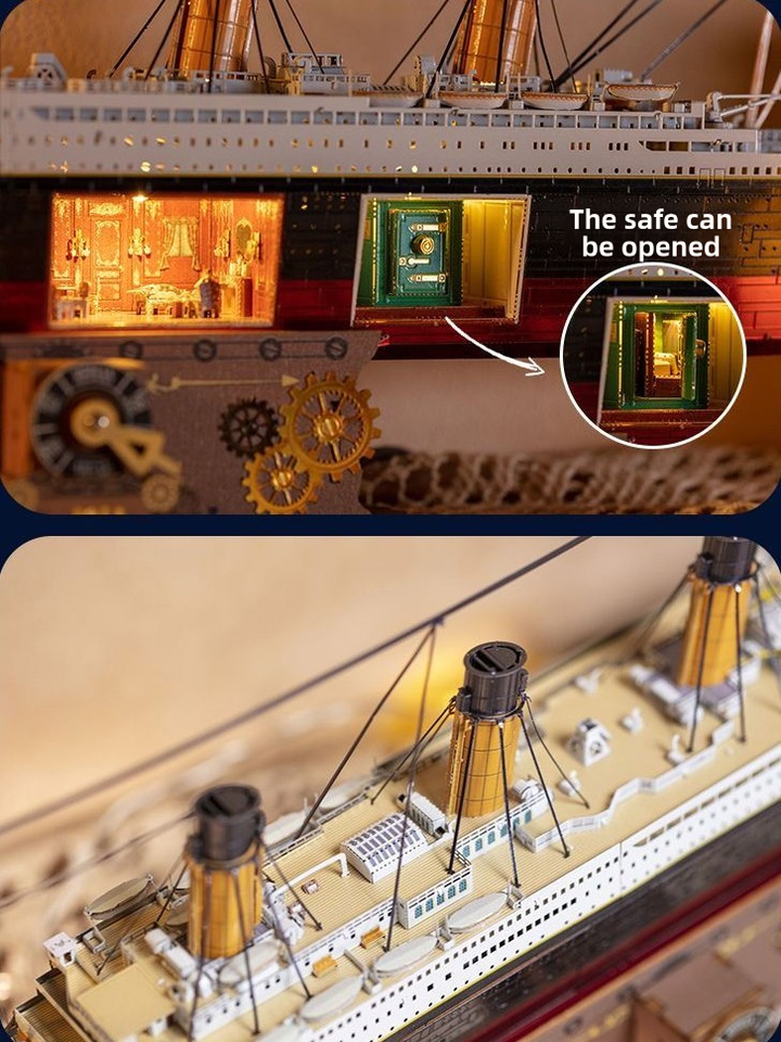 Titanic Ship Model Kit with Vintage Wooden Stand & Light & Tools | eBay