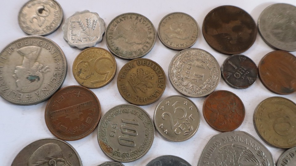 Old Foreign Coin Lot FROM ALL OVER THE WORLD SOME POSSIBLE SILVER LOT 4 ...