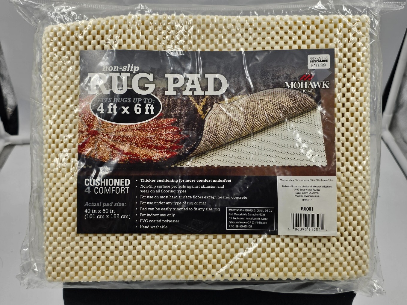 Mohawk Rug Pad Comfort Grip Non Slip Gripper 40" x 60" Fits 4x6 New | eBay