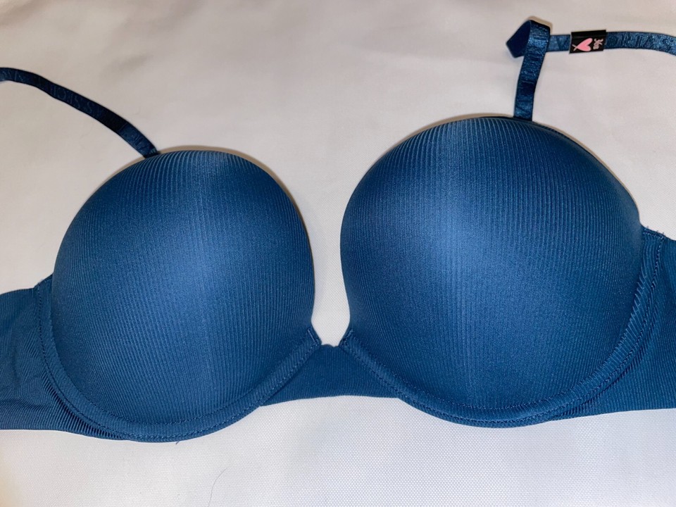 VICTORIA SECRET BOMBSHELL BRA ADD 2 CUP PLUNGE Super Push UP NEW Shine ...