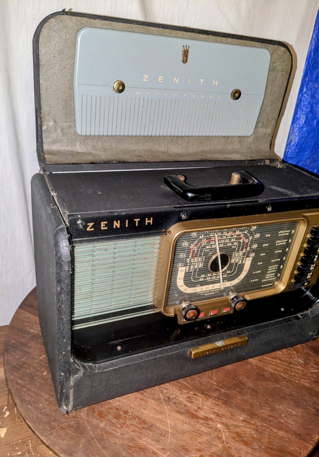 Zenith Trans-Oceanic Wave Magnet Vintage Portable Vacuum Tube Radio | eBay