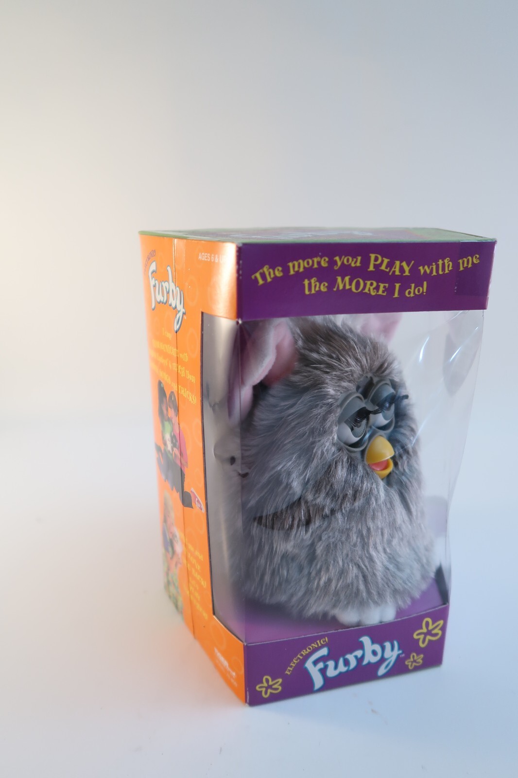 Electronic Furby 1988 Tiger Model No. 70-800 Toy Solid Gray Fur with ...