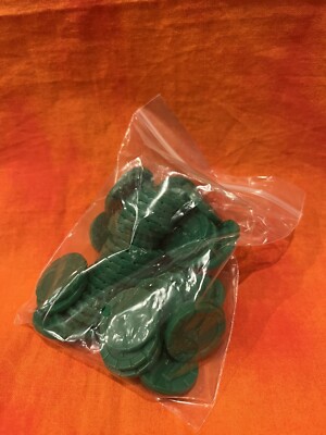 Sequence Chips - Complete Set of 35 Green Game Replacement Tokens NEW ...