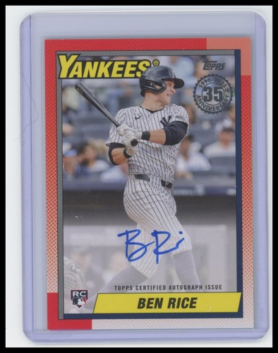 2025 Topps #90A-BRI Ben Rice 1990 Topps Baseball 35th Anniversary ...