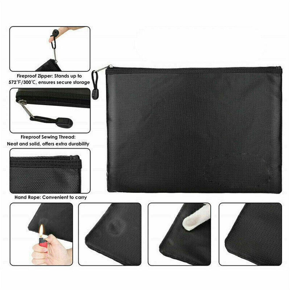 Fireproof Waterproof Document Bag File Money Safe Box Secret File ...