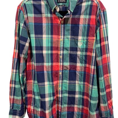 Chaps Mens Size Medium Multi Colored Button Down Long Sleeve Shirt | eBay