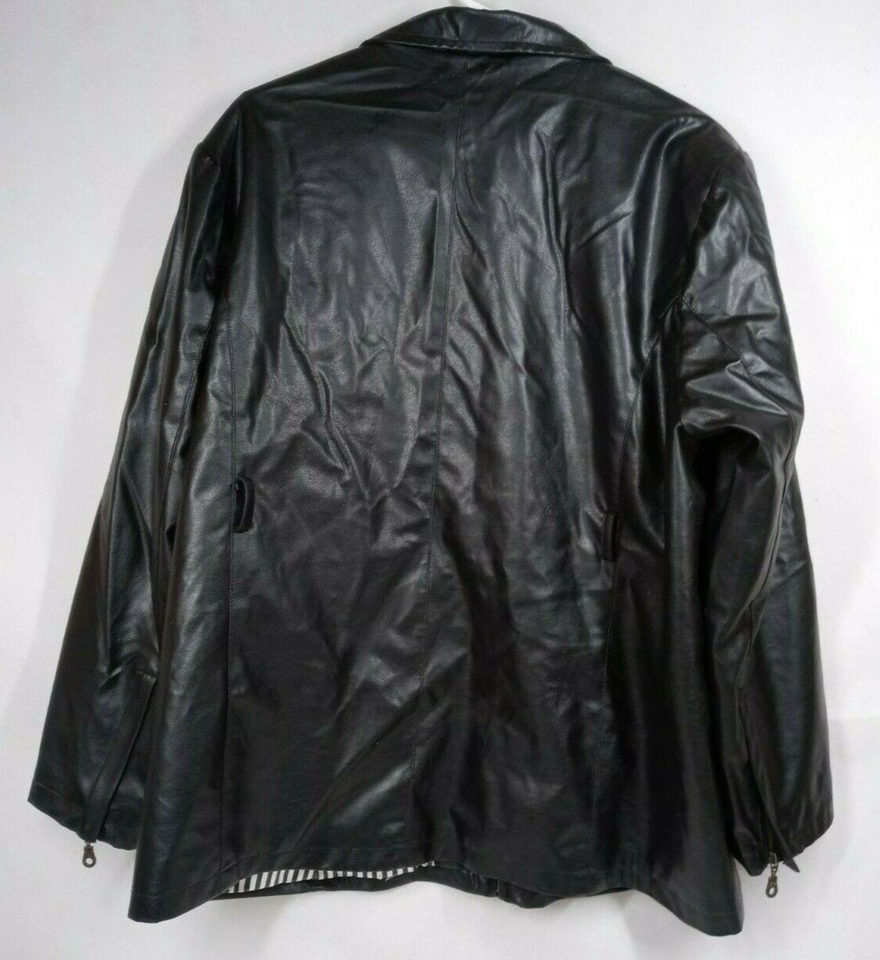 KC Collections Black Leather With Black & White Stripe Interior Jacket ...