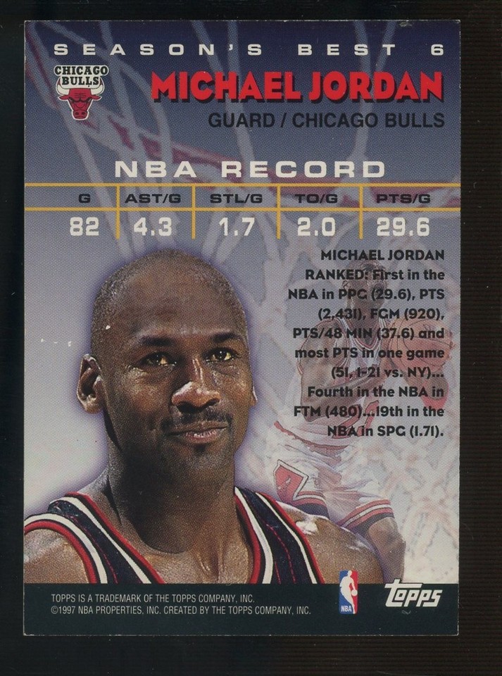 1997 Topps Shooting Stars Season's Best Michael Jordan Bulls HOF | eBay