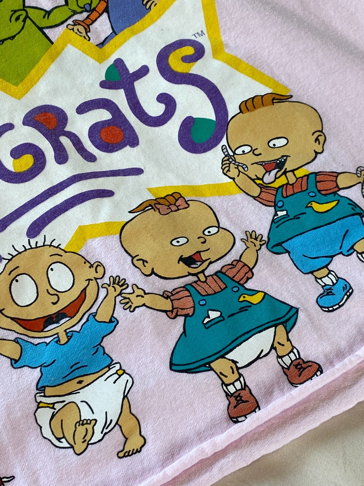 Nickelodeon Rugrats Babies Size XL Baby Pink Short Sl… - Gem