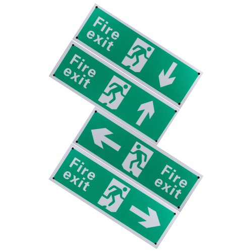 4 Pcs Safe Exit Sign Public Places Fire Direction Indicator Sticker ...