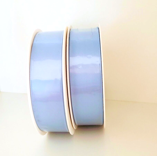 SATIN RIBBON ROLL - Double Faced Soft Baby Blue Satin Ribbon - 25mm x ...