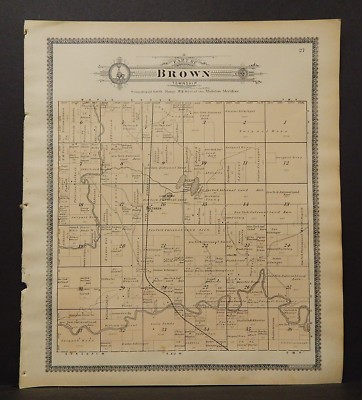 Michigan Manistee County Map Brown Township 1903 J19#16 | eBay