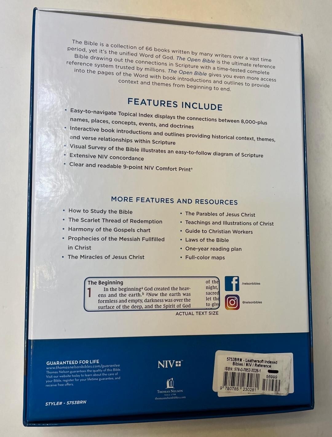 NIV, Open Bible, Thumb Indexed, Red Letter Edition, Comfort Print ...