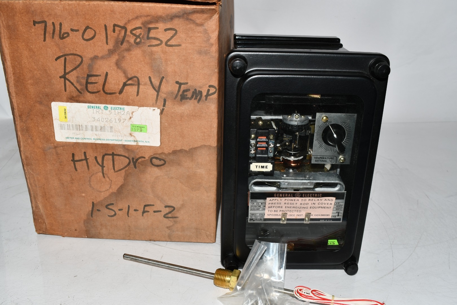 NEW GE 12IRT51H2A TEMPERATURE SENSING RELAY SYNCHRONISM CHECK 120 ...