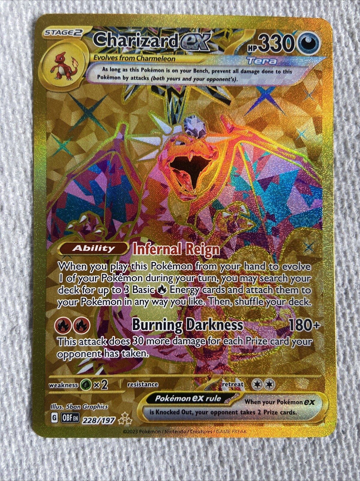 Nintendo Pokémon - 1-Card Charizard ex -Triple gold stars | eBay