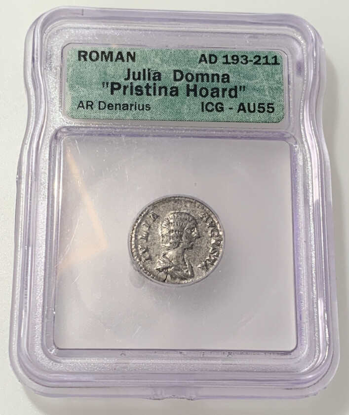 JULIA DOMNA Authentic Ancient 211AD Silver AR Roman Coin AU ~ PRISTINA ...