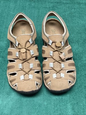 CLARKS SPRINGERS Leather Slip-On Sling Back Outdoor Shoes Sandals Women ...