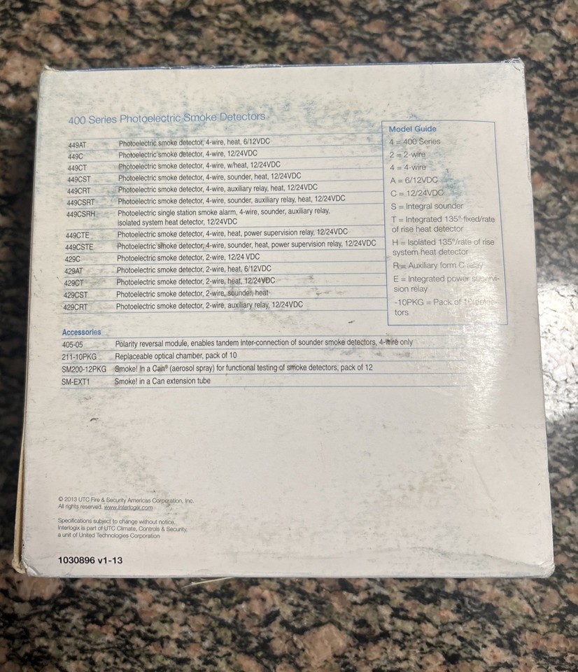 ESL Interlogix 449CT Smoke Detector (NEW IN BOX) | eBay