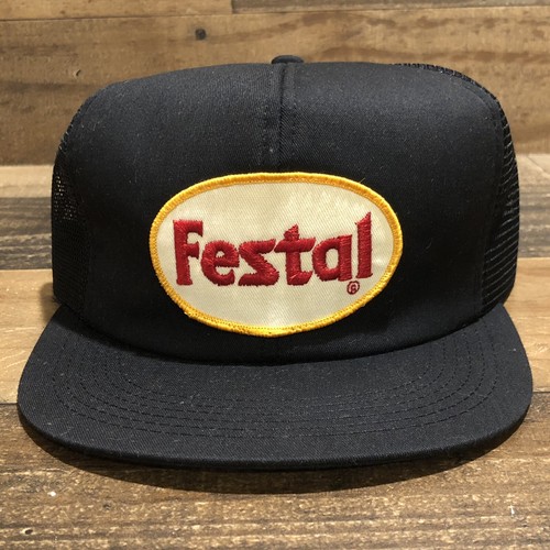 Vintage Festal Farms Hat Snapback Trucker Cap Mens Black USA Made ...