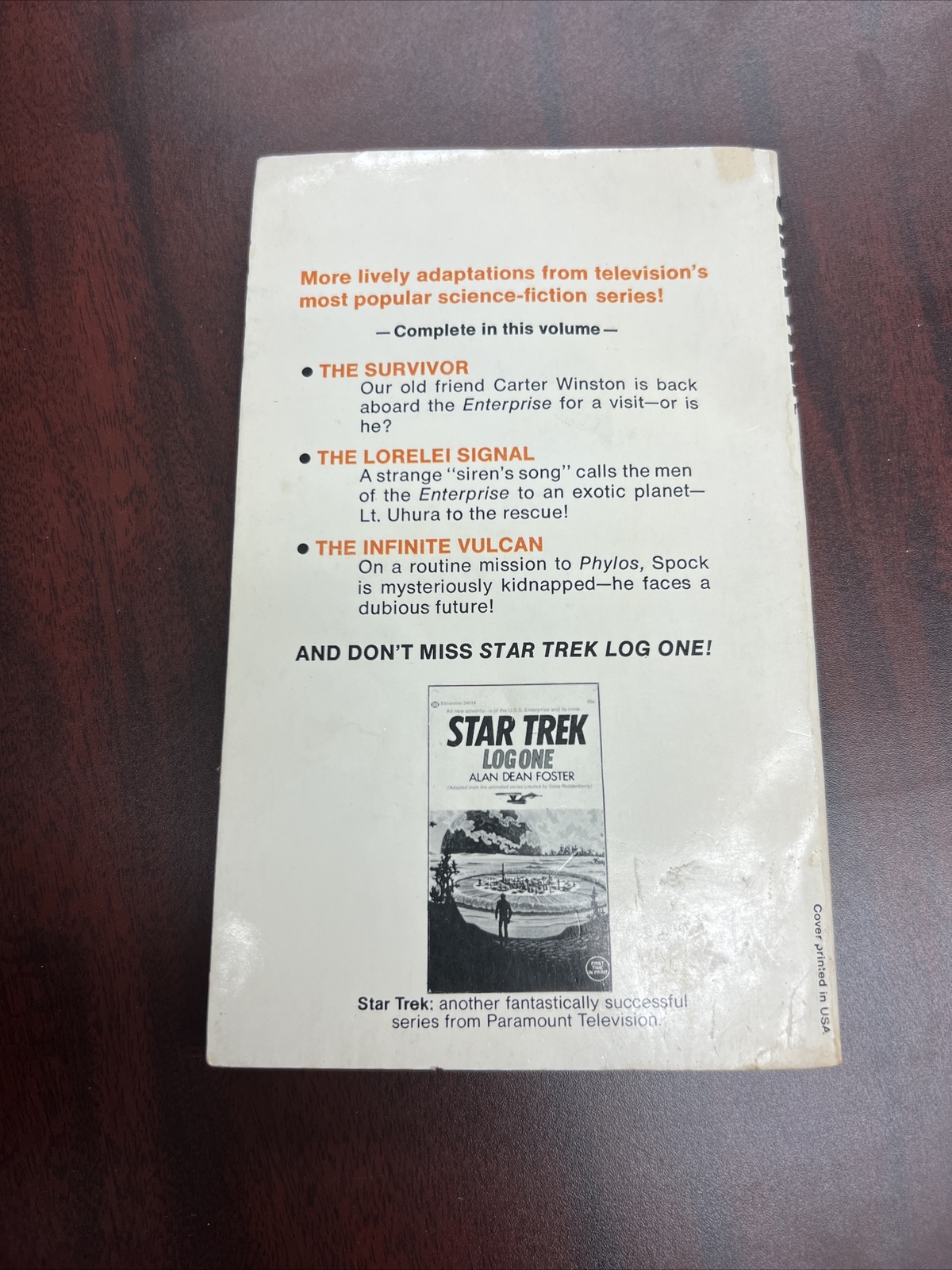 2 by Alan Dean Foster: Star Trek Log One (PB 1974) + Star Trek Log Two ...
