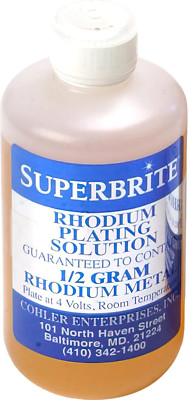 Superbrite Rhodium Plating Solution 1/2 Gram or 1 Gram Professional ...
