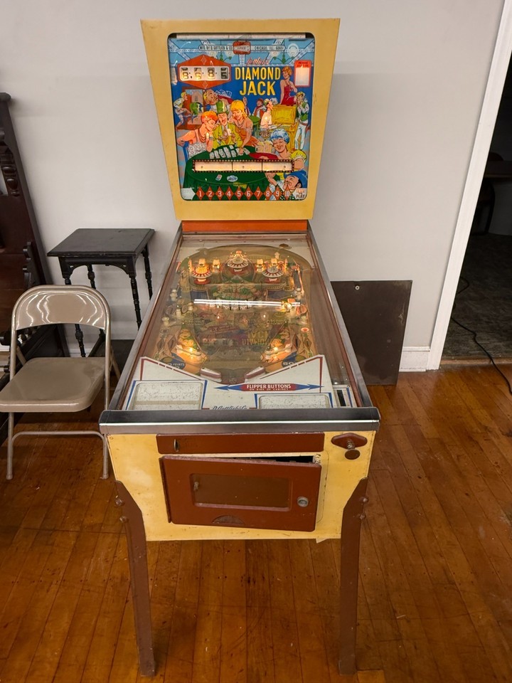 1967 D. Gottlieb Diamond Jack Vintage Pinball Flipper Arcade Machine ...