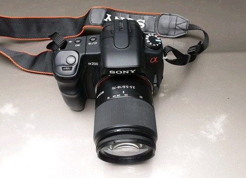 Sony Alpha A200 10.2MP Digital SLR Camera - Black With 18-70mm Lens ...