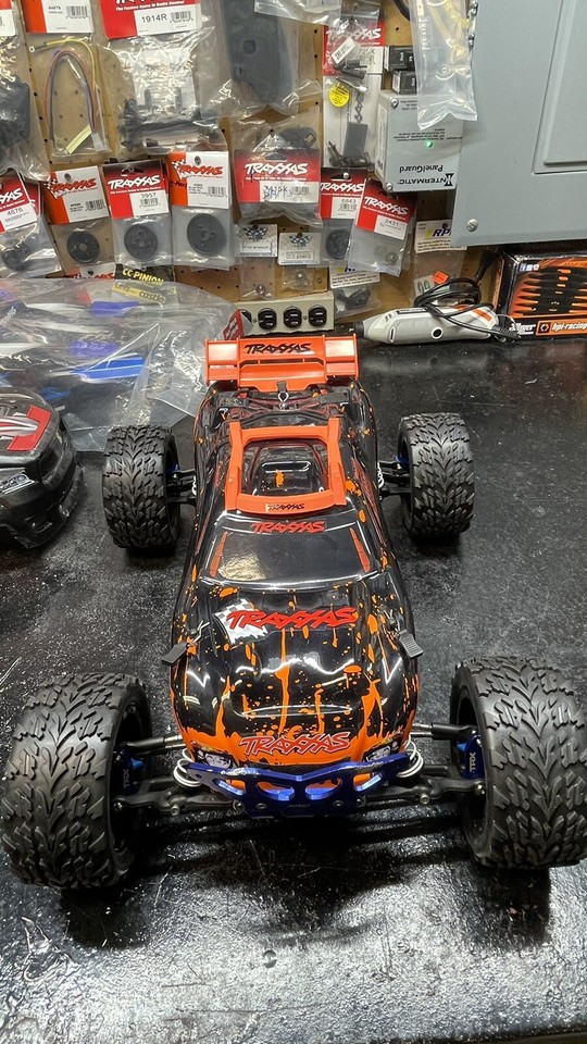Custom Body Traxxas Rustler VXL/XL-5 1/10 2wd Truck Black And Orange ...