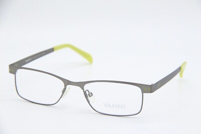 NEW VANNI V8492 C297 GUNMETAL YELLOW AUTHENTIC EYEGLASSES FRAMES 50-16 ...