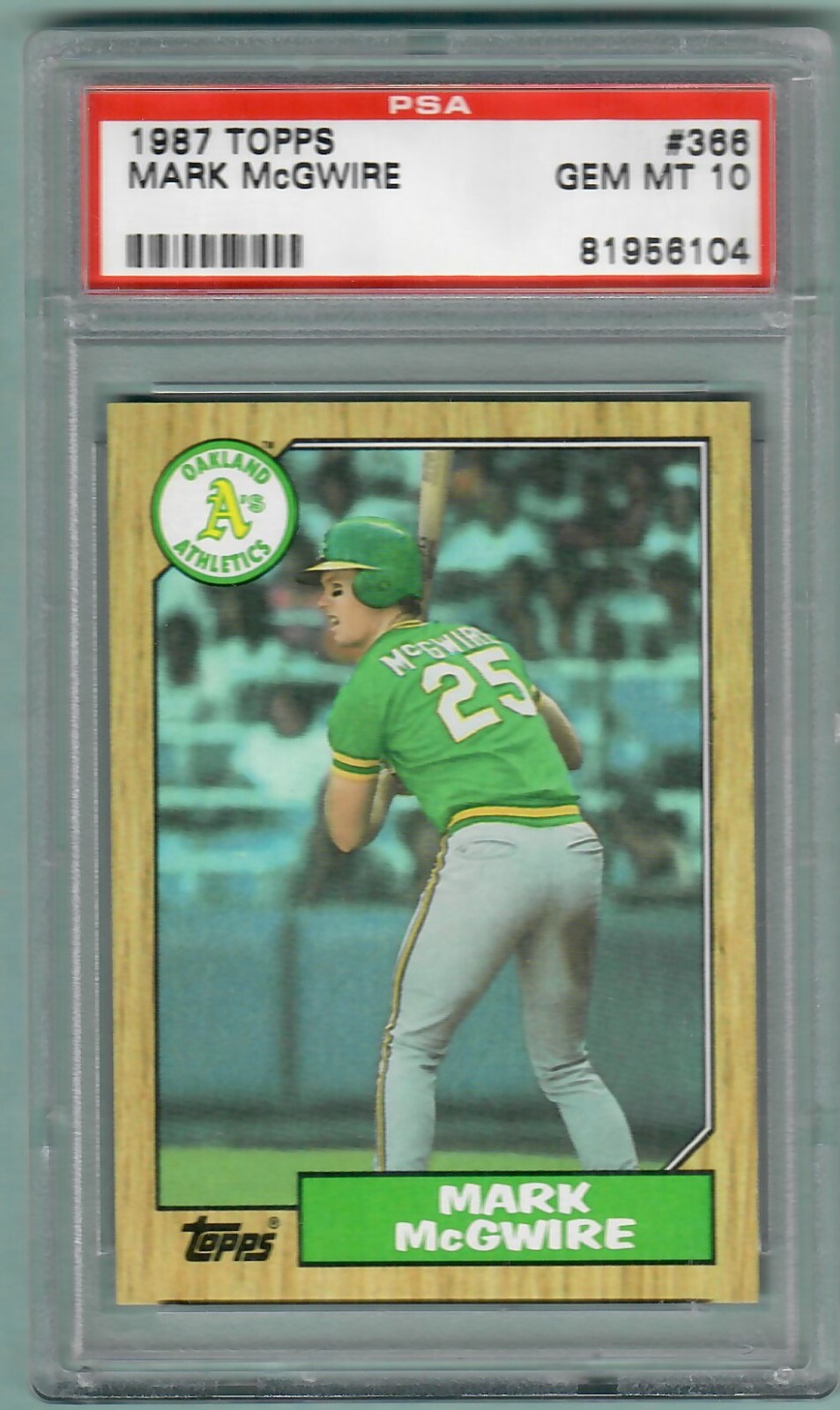 1987 TOPPS #366 MARK McGWIRE ATHLETICS PSA 10 | eBay