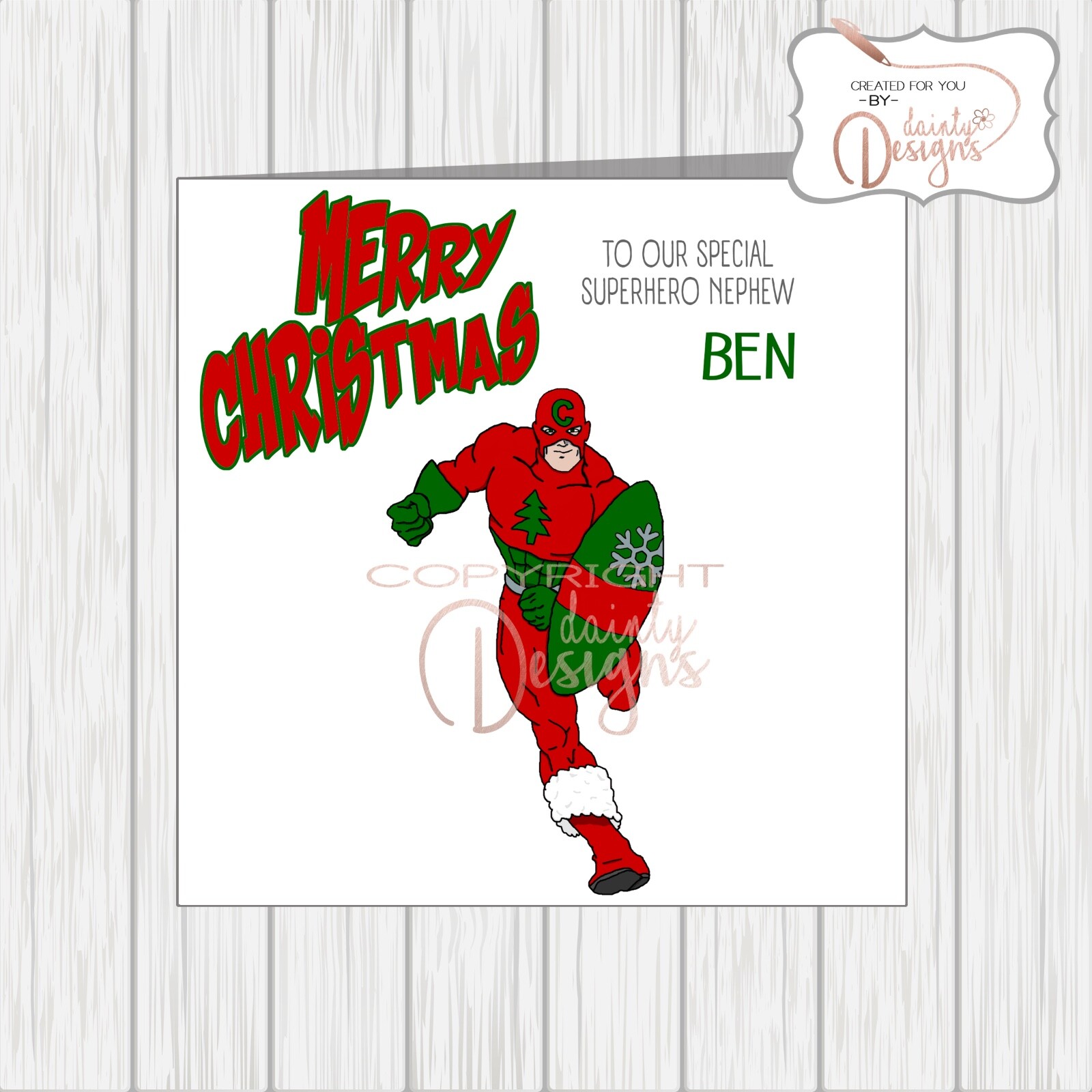 Personalised Kids Boys Christmas Card Xmas Superhero Marvel Avengers ...