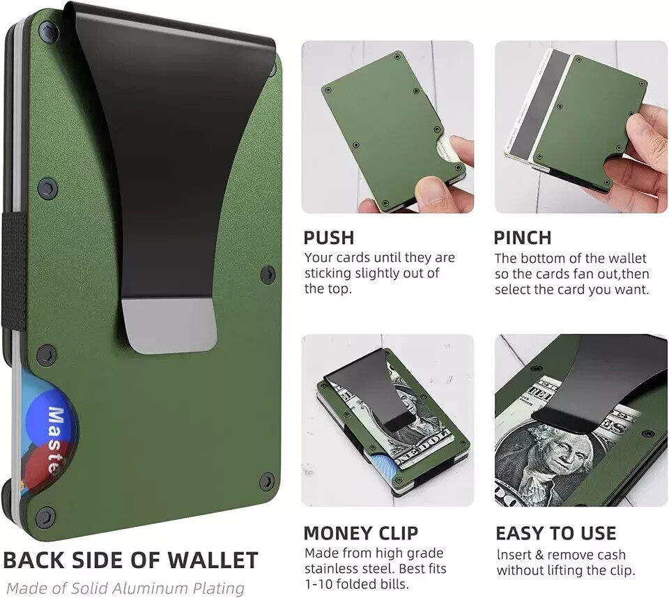 The Ridge Style Titanium Wallet with RFID Blocking Card Slots, Money ...