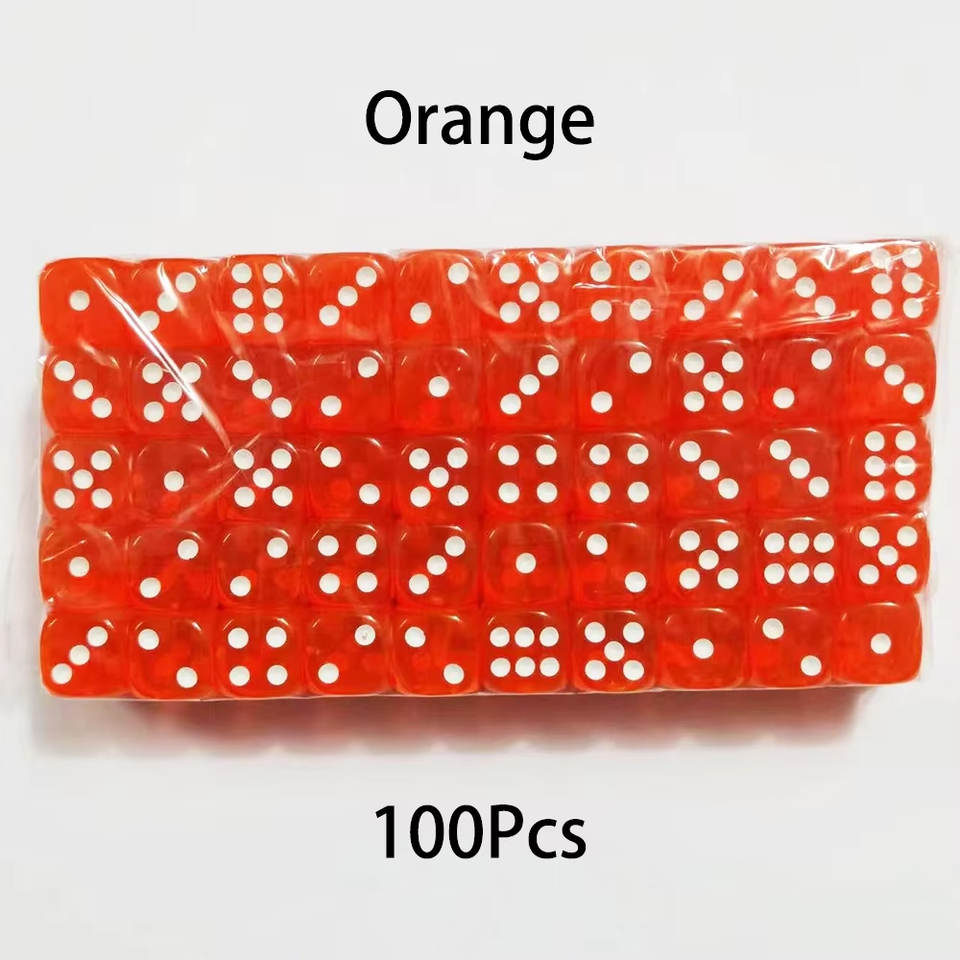 100Pcs/Set 6 Sided Dice 14Mm D6 16 Transparent Optional Color Acrylic ...