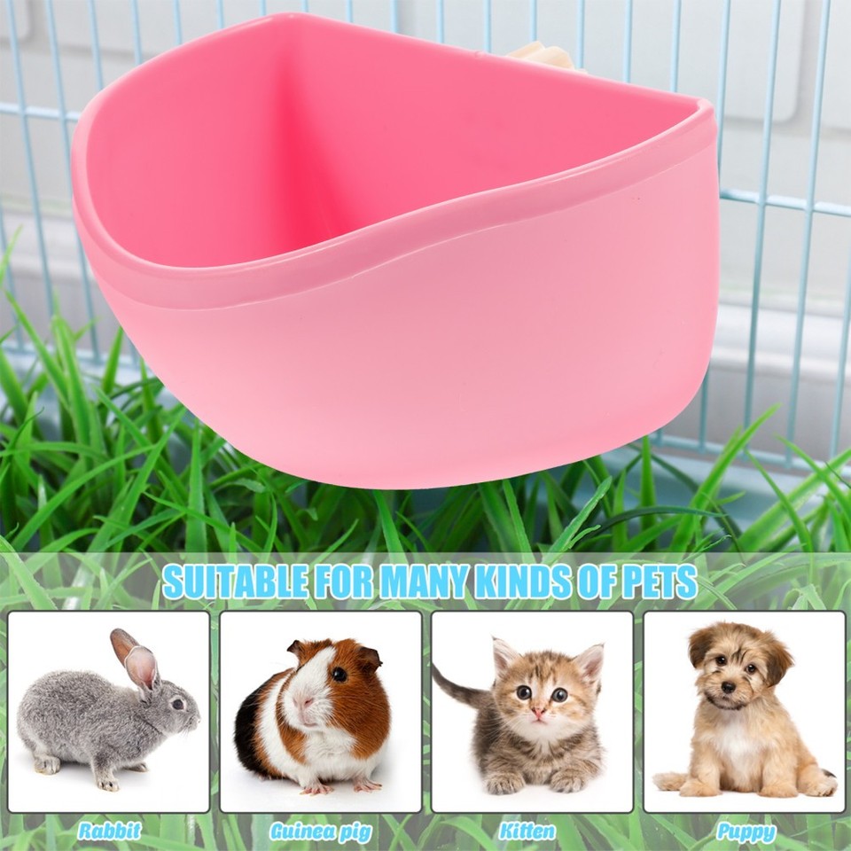 POPETPOP Plastic Cage Feeder Food Water Bowl Dish for Rabbit Guinea Pig ...