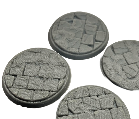 Muddy Cobblestone Round Bases for use with Warhammer 40k AoS Wargames ...