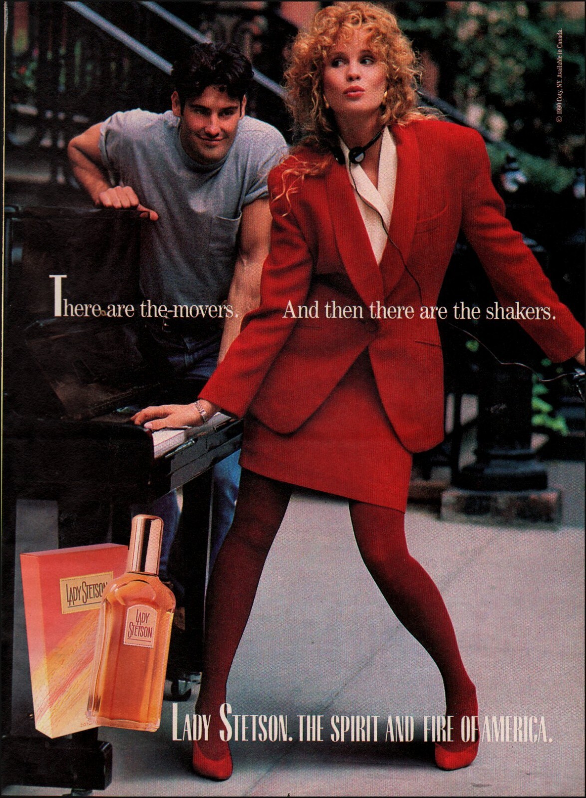 1990 Print ad Lady Stetson retro fragrance Fashion Pretty Model dress ...