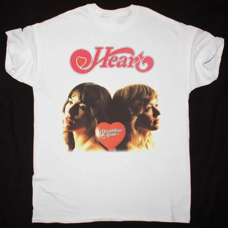 Retro HEART DREAMBOAT ANNIE Heart Band Shirt Classic White Unisex S-5XL ...
