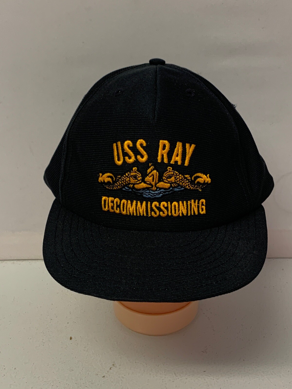 Vintage DeLong Snapback Hat USS USS RAY DECOMMISSIONING Navy Blue USA ...