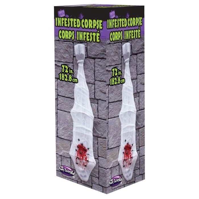 72" Fun World Hanging Infested Cocoon Corpse Halloween Scary Haunted ...