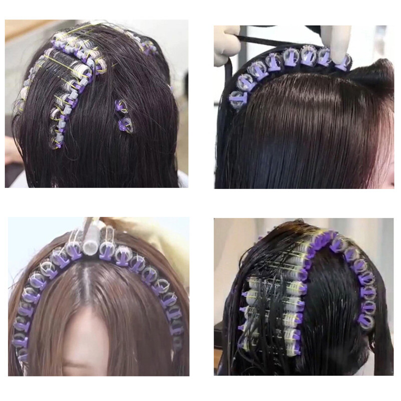 24Pcs/Set Korean Style Perm Bar Salon Hair Root Rollers with Clips ...