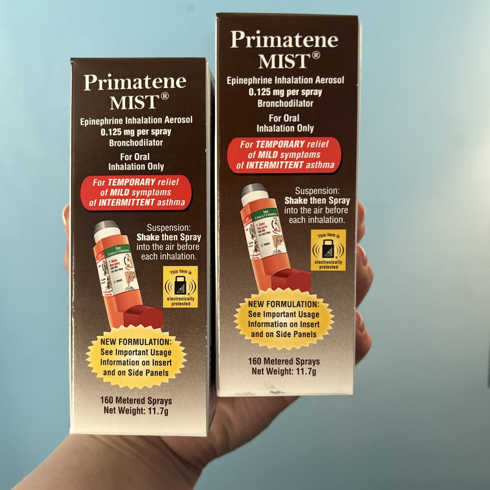 LOT OF 2 Primatene Mist Asthma Relief Inhaler 160 Metered Spray SEALED ...