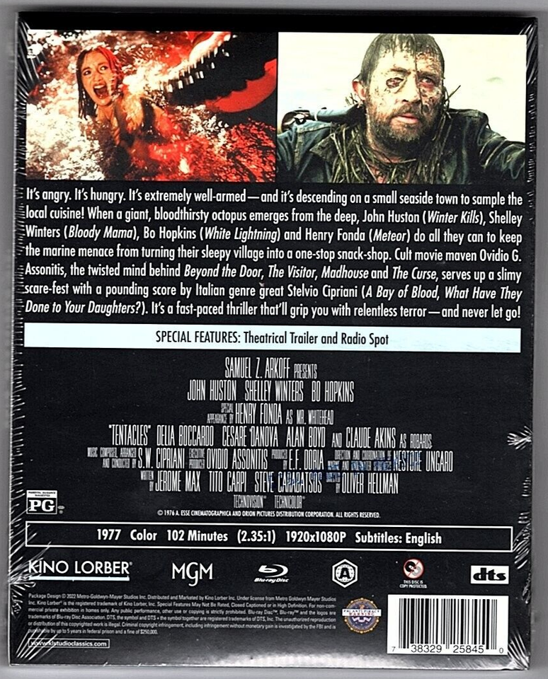 Tentacles (Blu-ray, 1977) John Huston, Shelley Winters, Henry Fonda, Bo ...