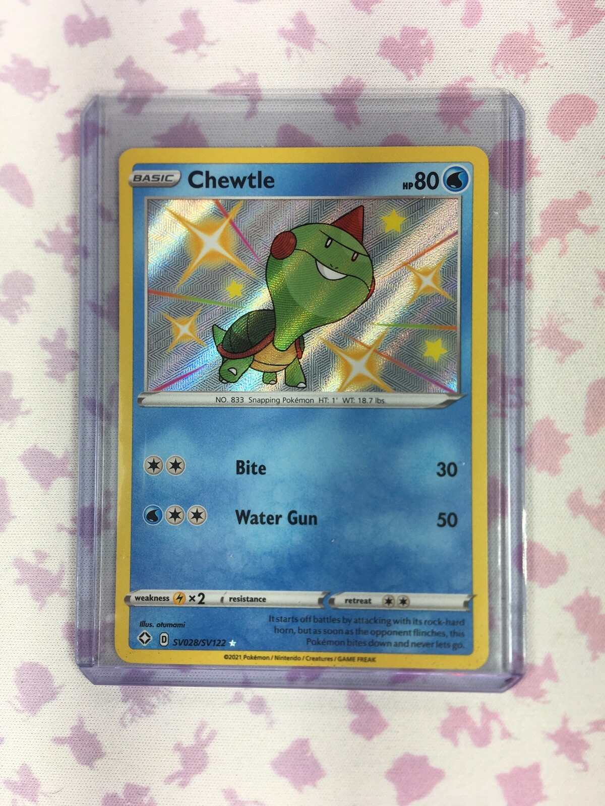 Chewtle SV028/SV122 Shiny Holo NM Sword & Shield (Shining Fates ...