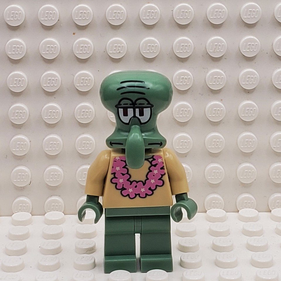 Lego SpongeBob SquarePants Squidward Minifigure Pink Lei Flower | eBay