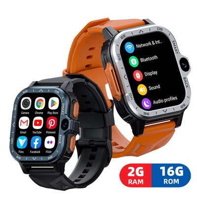 4G Android Smart Watch 2G RAM+16G ROM GPS WiFi 2In Screen Dual Camera ...